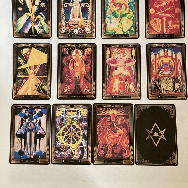 Thoth Tarot Set, Mini Thoth Tarot Cards Thoth Tarot Mat, Crowley Tarot ...