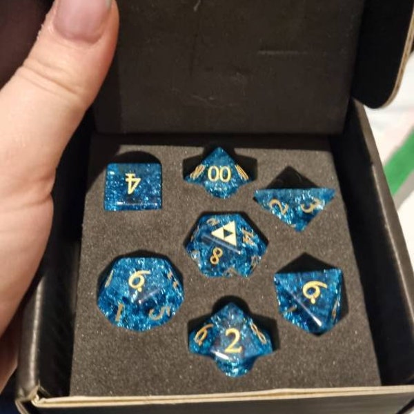 Natural Stone Dnd Full Dice Set Tiger Eye Dnd Dice Set Sorcerer ...