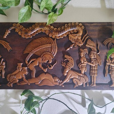 Aztec Art Mayan Art Mexican Painting Prehispanic Wood Carving ...