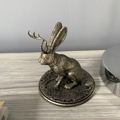 Seated Jackalope Mini Statue - Etsy