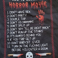 How to Survive A Horror Movie - Horror Cross Stitch Pattern - Gothic ...