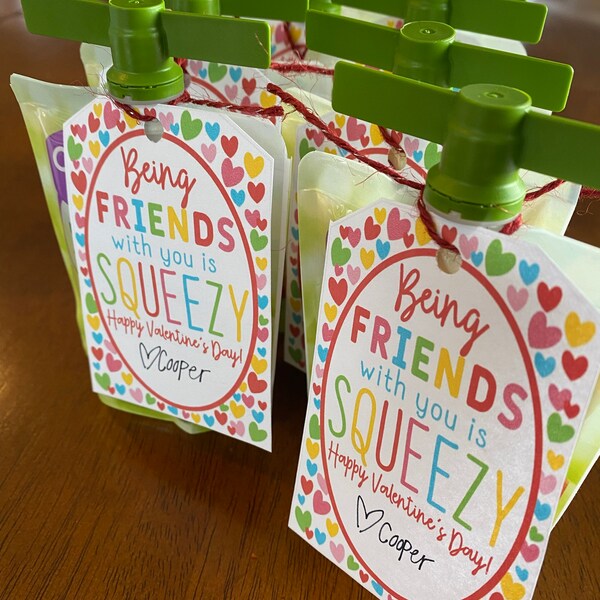 Squeeze Pouch Valentine's Day Printable Tag Main Squeeze Valentine ...