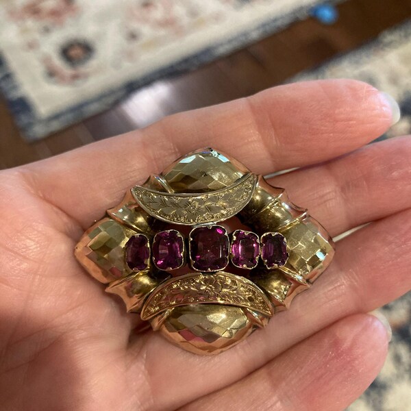 SHERMAN PIN, Aurora Borealis Sets, Handsome Glitz “spray” Design ...