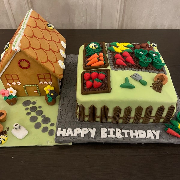 Fondant Sugar Vegetables 'peter Rabbit Garden' Theme Cake/cupcakes ...