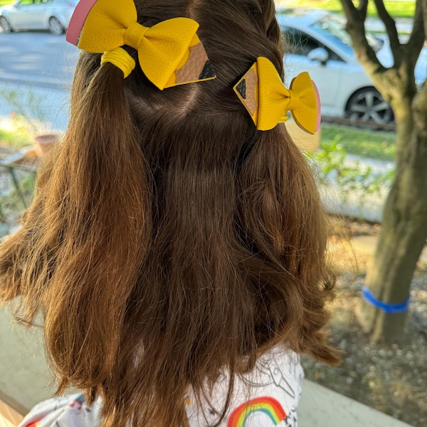Pencil Hair Bows, Back to School, Glitter Bows, Girl Hair Accessories ...