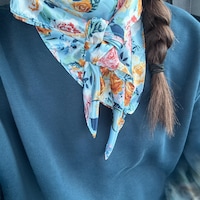 Wild Rag Turquoise and Brown Paisley Cowboy Western Neck Scarf Bandanna ...