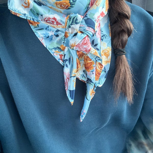 Wild Rag Floral Tooled Leather Light Tan Cowboy Western Neck Scarf ...