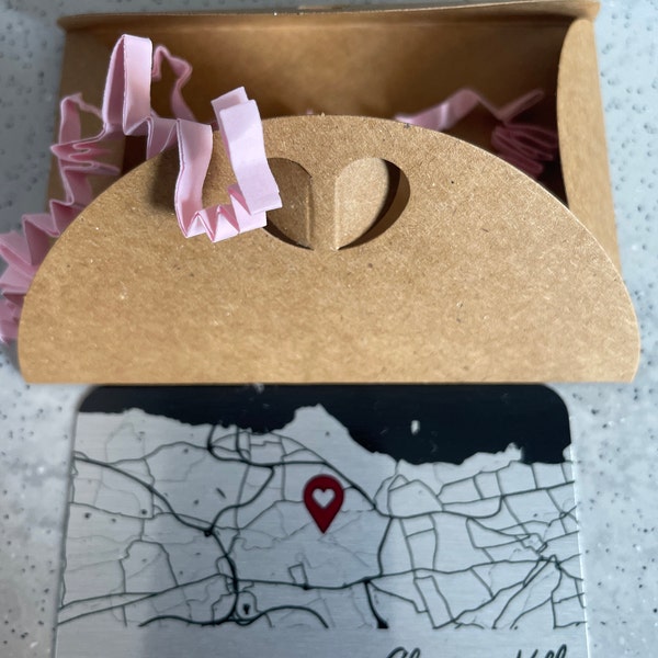 Personalised Map Wallet Card, Where We Met, Couples Valentine's Gift ...