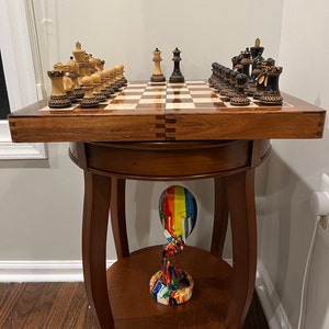 The Magnus Carlsen Wood Chess Pieces 3.75 King Boxwood & Red Lacquered ...