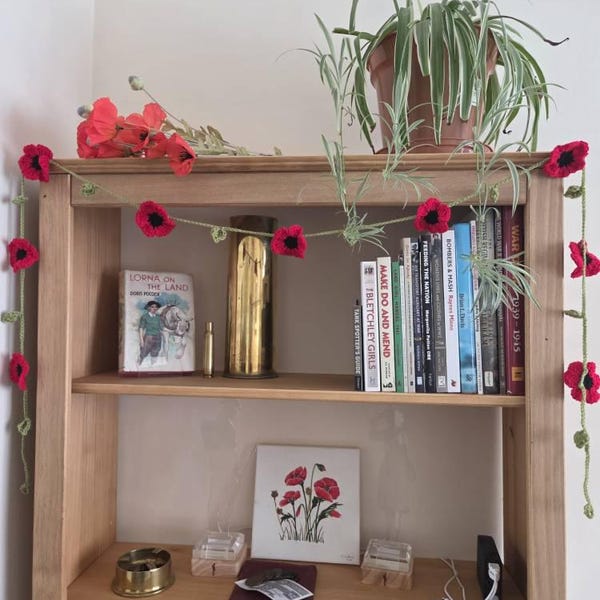 Hand Crochet Poppy Bunting, Summer Garland, Poppy Home Decorations ...