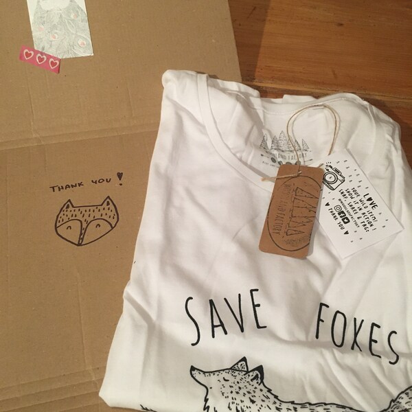 Fox T-shirt - Save Foxes Hunt People - Unisex Tshirt Black or Whitetee ...