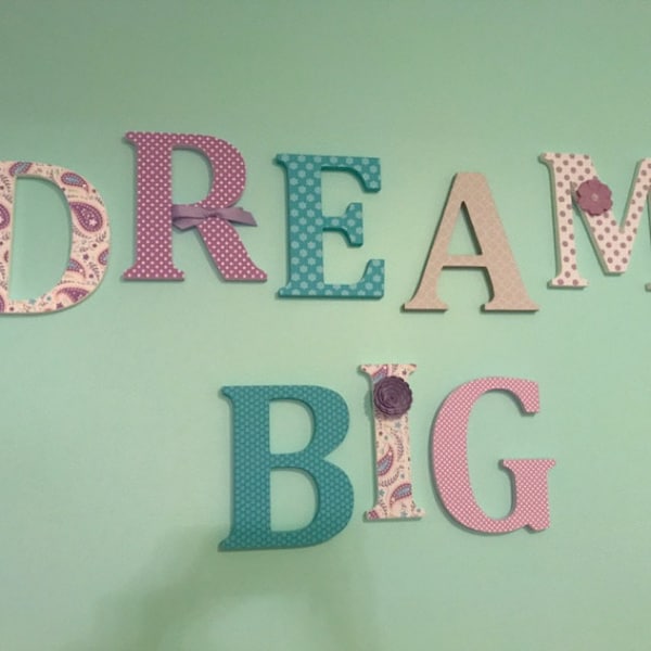 Wooden Letters for Nursery in Pink, Tan, Black and White. Matilda Jane ...