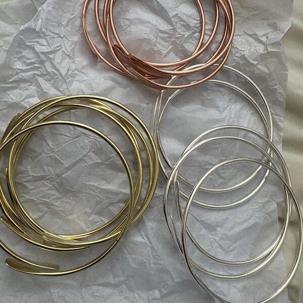 Plain Brass Bangle, 7 Day Bangles, Stackable Bangle Bracelets for Women ...