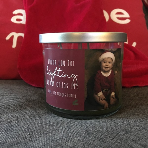 Teacher Christmas Gift, Teacher Candle Label, Teacher Gift, Daycare ...