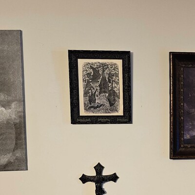 Satin Black Picture Frame Victorian Gothic Style A4 4x4 4x6 5x7 8x8 ...