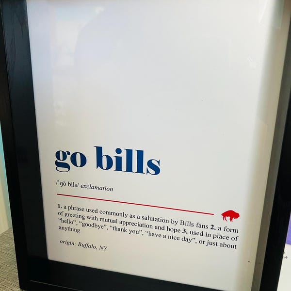 Buffalo Bills Wall Art, Go Bills Shadow, Buffalo NY Decor, 716, Buffalo ...