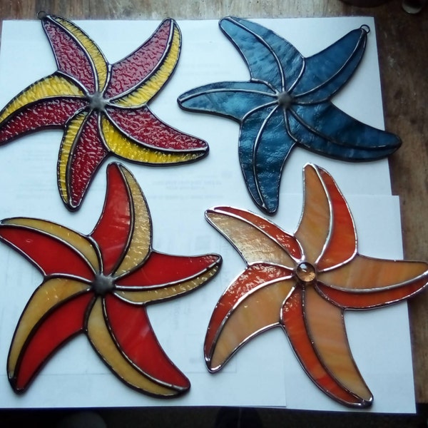 Starfish Stained Glass Pattern Commercial or Hobby Use Digital PDF PNG ...