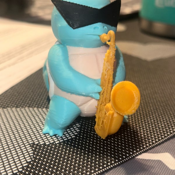 Squirtle Saxophone Figure (3D Printed), Pokemon Fan Gift, Viral Meme ...