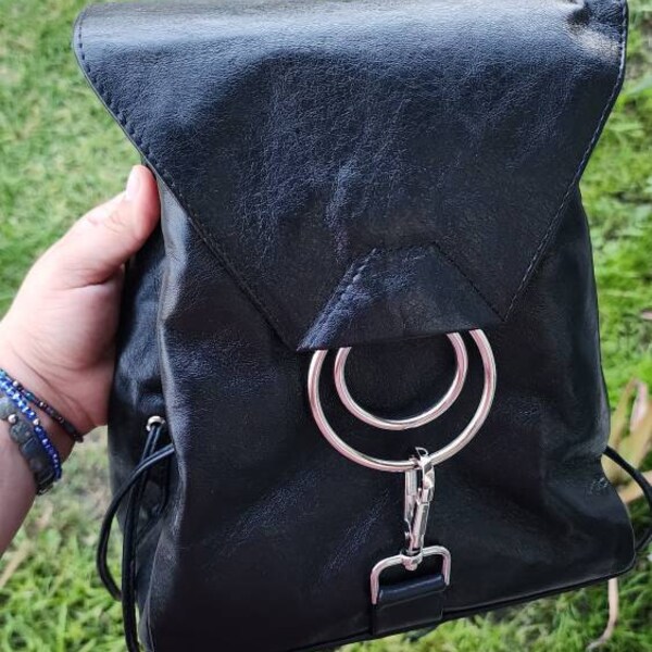 Black Backpack Woman Backpack Small Backpack Leather Backpack Handmade ...