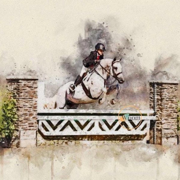 Custom Horse Watercolour Custom Drawing Horse Portrait From Photo ...