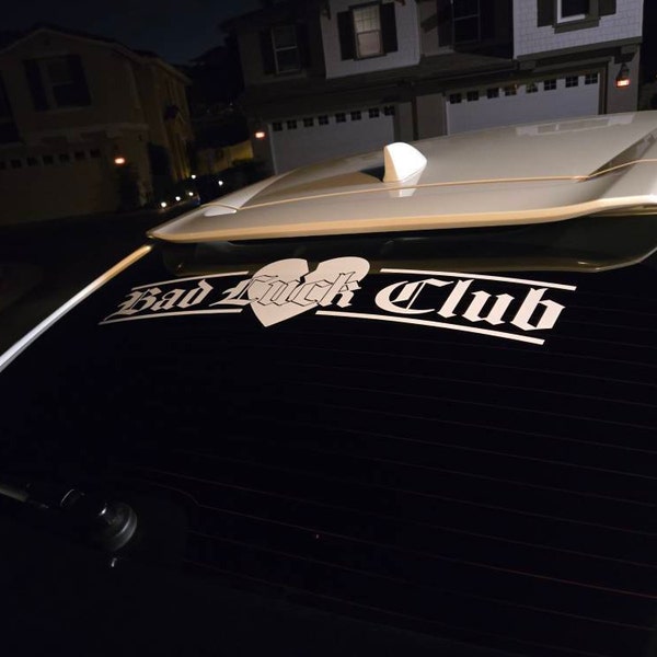 Bad Luck Club Windshield Rear Window Decal Car Sticker Banner JDM Vinyl ...