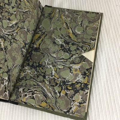 Hand Marbled Paper for Bookbinding and Restoration 48x67cm 19x26in Gold ...