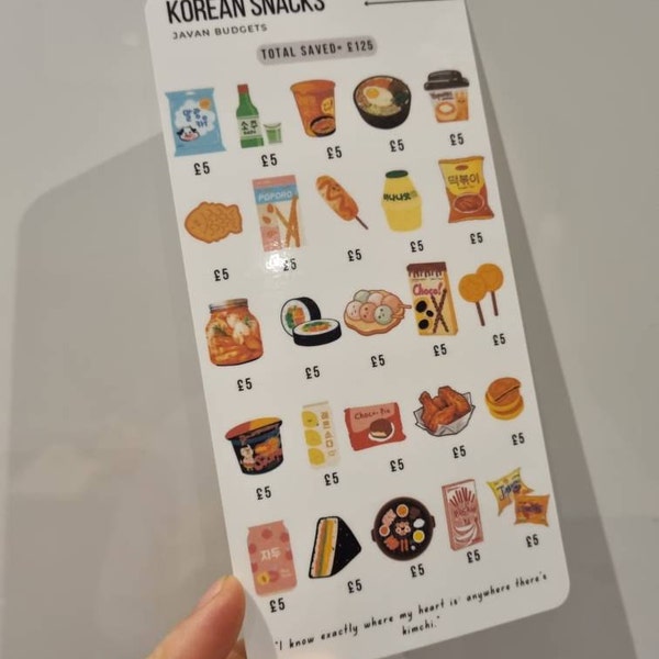 Korean Snacks Savings Challenge, Cash Stuffing, A6 Binder Insert, Javan ...