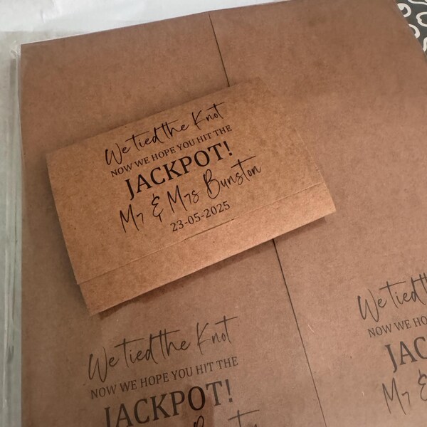 Wedding Favour Idea. Scratch Card Holder. Lottery Ticket Wallet ...