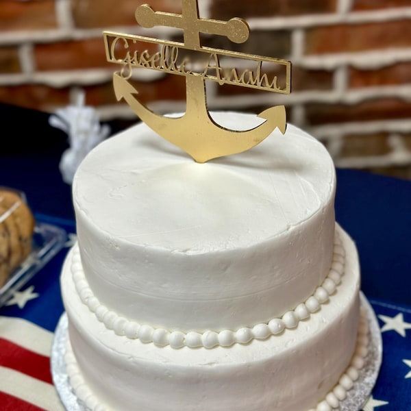 Personalized Anchor Cake Topper: Nautical Wedding, Baby Shower Decor - Etsy