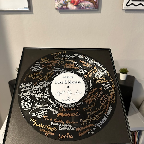 Wedding Guest Book Idea, Custom Record Guest Book Vinyl Record Guest ...
