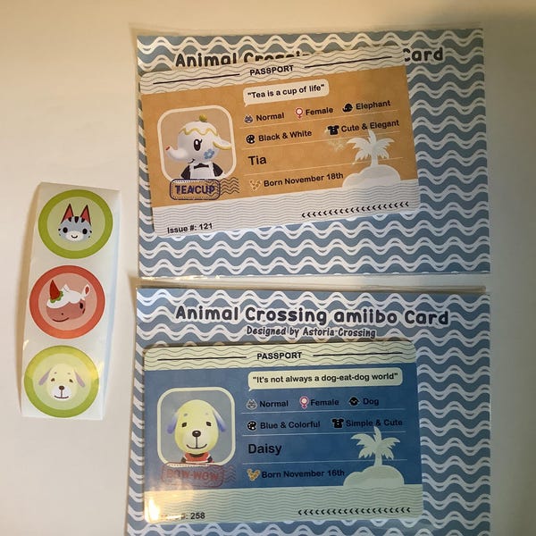 Carte ami*bo Animal Crossing de style passeport | Tous les villageois ...