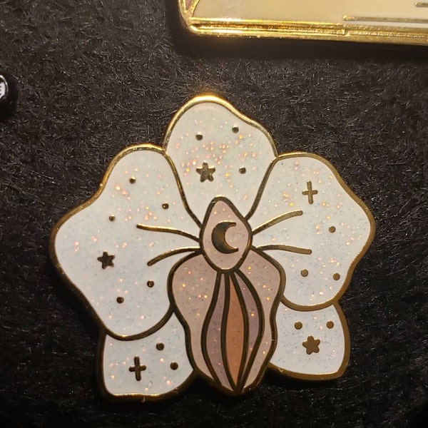 SACRED WOMEN'S ORCHID Pins - Heavenly Glitter - Witchy - Glitter Pins ...