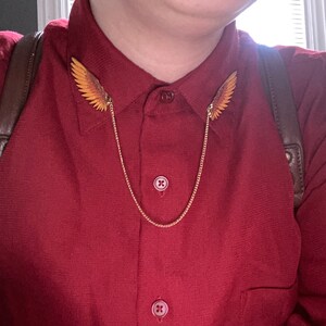 Fairy Wings Collar Pins Gold Plate Hard Enamel Pins W/ Chain - Etsy