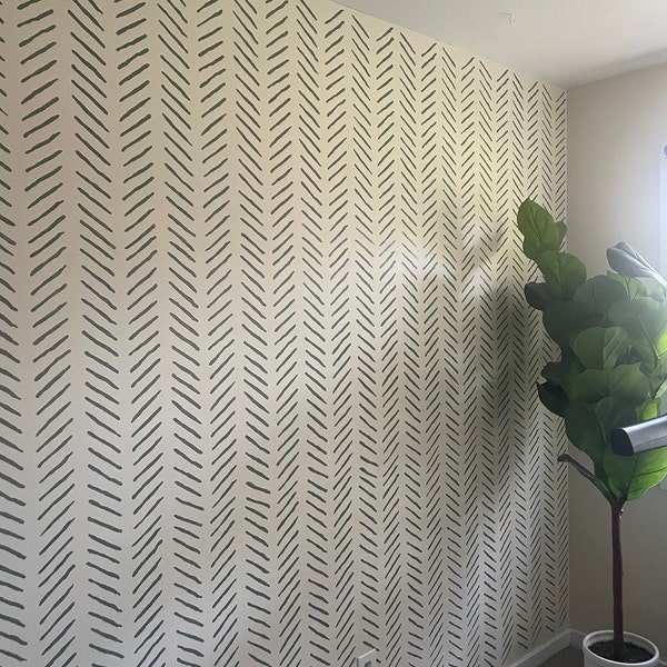 Hand Drawn Chevron Wall Stencil - LARGE WALL STENCIL - Stencils Instead ...