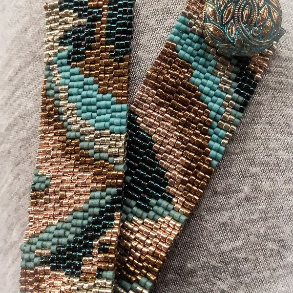 Alphabet Letters A-Z Font Peyote Stitch Cuff Bracelet Beading Pattern ...