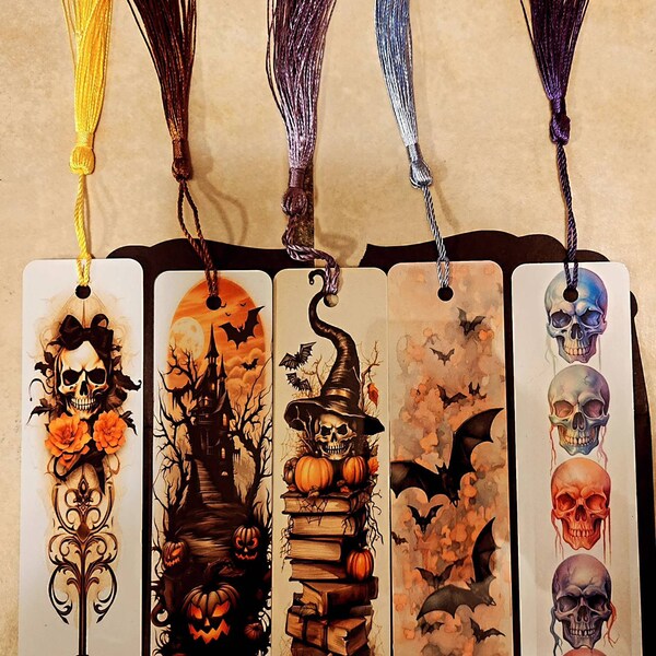 Spooky Pastel Halloween Metal Bookmark With Tassel - Etsy