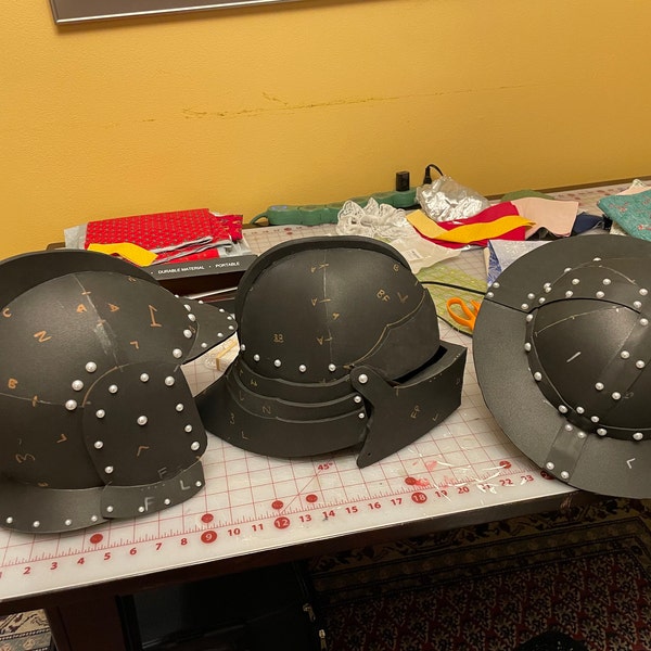 DIY Sallet Eva Foam Helmet German Pattern Blueprint Template Pdf Vector ...