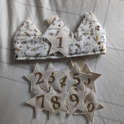 Fabric Crown With Removable Numbers, Adjustable Crown, Birthday Crown ...