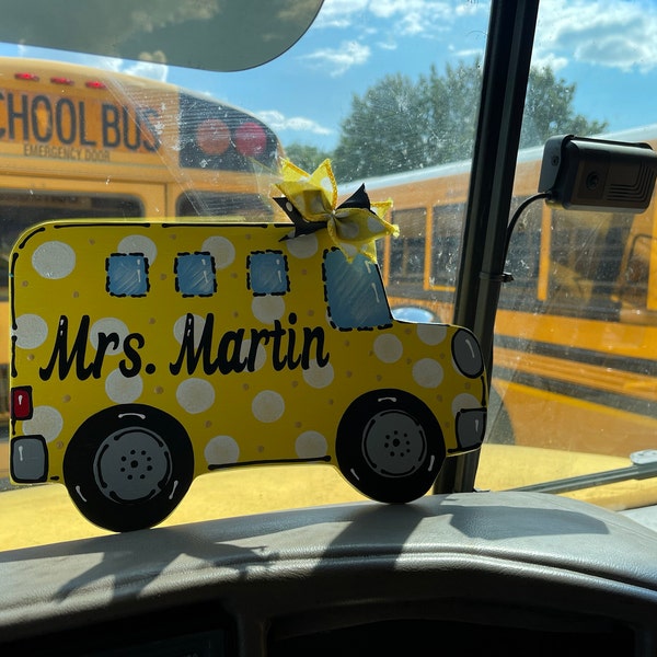 Personalized SCHOOL BUS Teacher SIGN Back to School Class Classroom ...
