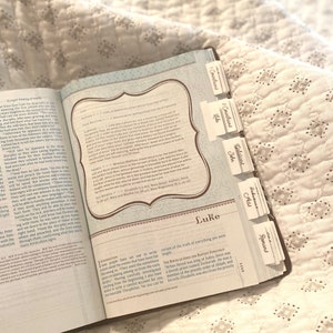 Bible Tabs cursive Minimalist standard & Catholic White Modern ...