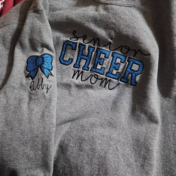 Embroidered Cheer Mom Glitter Sweatshirt| Glitter Cheer Mom Shirt - Etsy