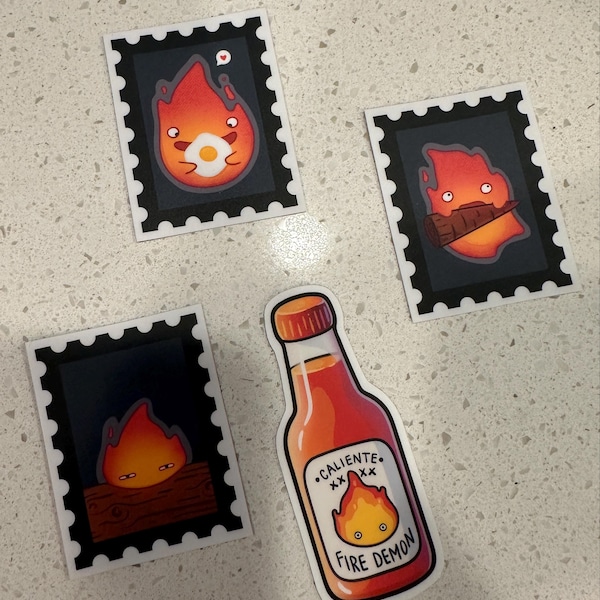 Blue Flame and Howl's Moving Castle Quote Sticker Fire Demon, Calcifer ...