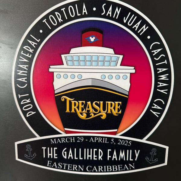 Our 1st Disney Cruise Ship Name Tag Family Magnet Personalized Disney ...