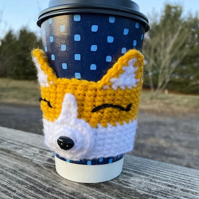 Corgi Crochet Pattern Welsh Corgi Cup Cozy Pattern Corgi - Etsy
