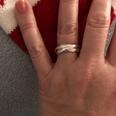 Solid 9ct Gold Russian Wedding Ring Rolling Ring Trio Ring Fidget Ring ...