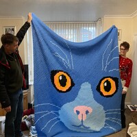 MINI C2C Cat Face Crochet Pattern / C2C Crochet Blanket / C2C Graphgan ...