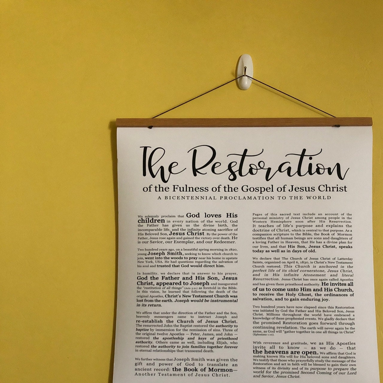 Restoration Proclamation of the Church of Jesus Christ- Premium Print ...