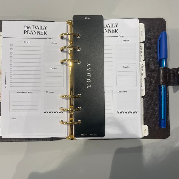 Minimal Planner Page Marker | Black Snap in Today Planner Bookmark for ...