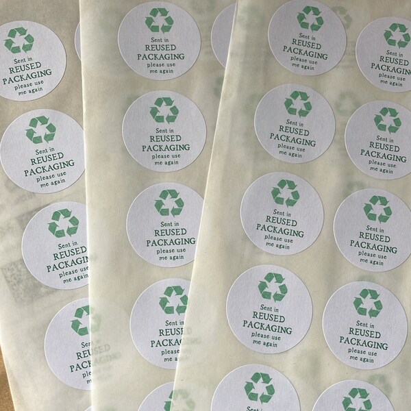 Eco Friendly Reused Packaging Stickers / Please Reuse Me Labels ...