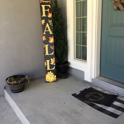 Fall Porch Sign Front Porch Fall Welcome Sign With Vintage Autumn ...